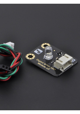DFR0021-W, Digital White LED Light Module, Arduino Compatible, Easy Plug-in