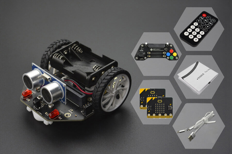 ROB0148-EN-4, micro Maqueen Lite med microbit V2, microGamepad, IR ...