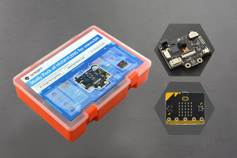 KIT0179-EN-1, Study Pack HUSKYLENS med microbit V2, AI-kamera, 25 projekter