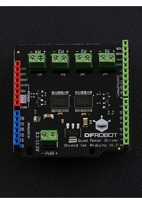 DRI0039, DC Motor Driver Shield, Quad, for Arduino, TB6612FNG, PWM, 1.2A