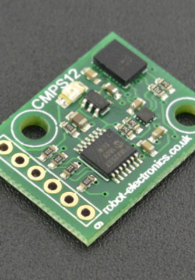 SEN0183, Magnetic Compass CMPS12, 3-Axis, BNO055, I2CSerial, 0.1deg Res