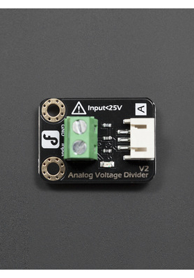 DFR0051, Analog Voltage Divider V2, 0.0245-25V, 3.3-5V, Gold Surface