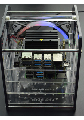 FIT0775, Rack Tower for Raspberry Pi 4B3B Jetson Nano, 4-Layer, LED Fan