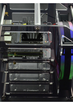 FIT0775, Rack Tower for Raspberry Pi 4B3B Jetson Nano, 4-Layer, LED Fan