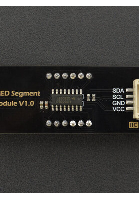 DFR0645-G, 4-Digital LED Segment Display Module Green, I2C, 8-Level Brightness