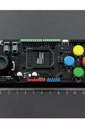 DFR0008, Arduino Input Shield, Dual Axis Joystick, 4 Colored Buttons