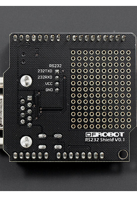 DFR0258, RS232 Shield for Arduino, DB9, 5V, Mode Switch, LED