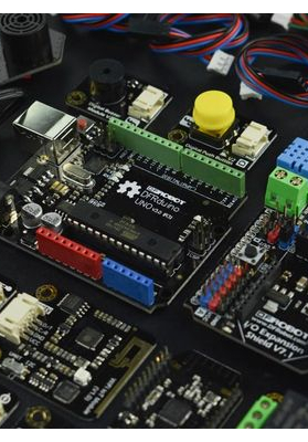 KIT0152-EN, Arduino MindPlus Coding Kit, 18 Sensors, Arduino Uno R3, Mind IDE