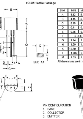 Transistor BC547B TO92 ammo formed