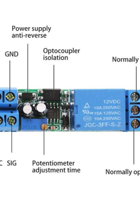 Time delay module with 1-10s relay, module with optical separation
