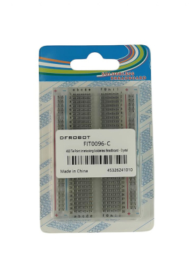 FIT0096-C, Solderless Breadboard 400 Tie Point Interlocking, Crystal